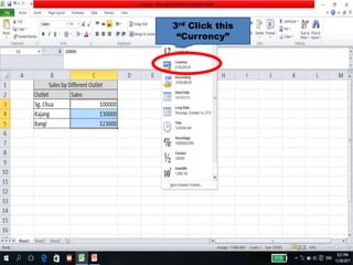 How to change numbers to currency format | PPT