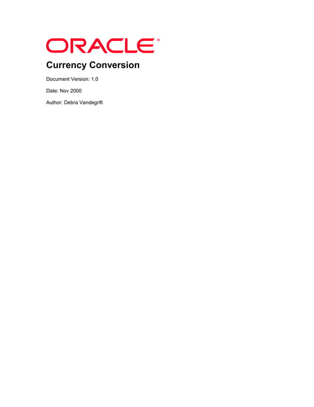 Oracle EBS Currency conversion | PDF | Stocks and Bonds | Personal Investing