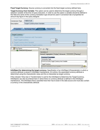 Currency conversion in bi 7.0 | PDF
