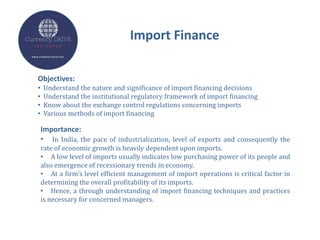 Import finance Regulatory Frame Work EXIM | PPT