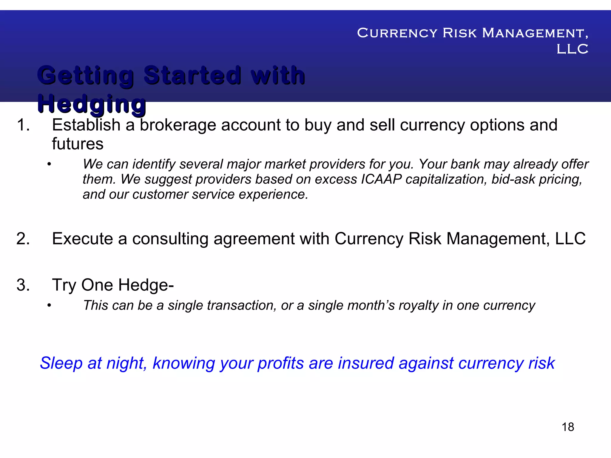 Currency Hedging Presentation | PPT