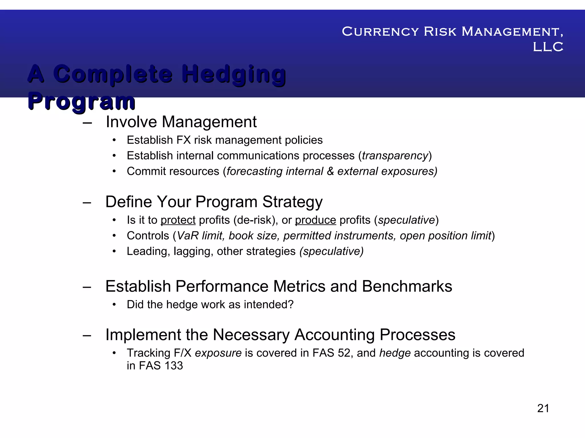 Currency Hedging Presentation | PPT