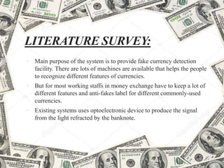 Currency recognition system using image processing | PPTX