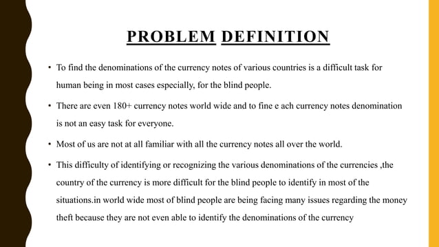 Currency recognition using image processing in MATLAB | PPT