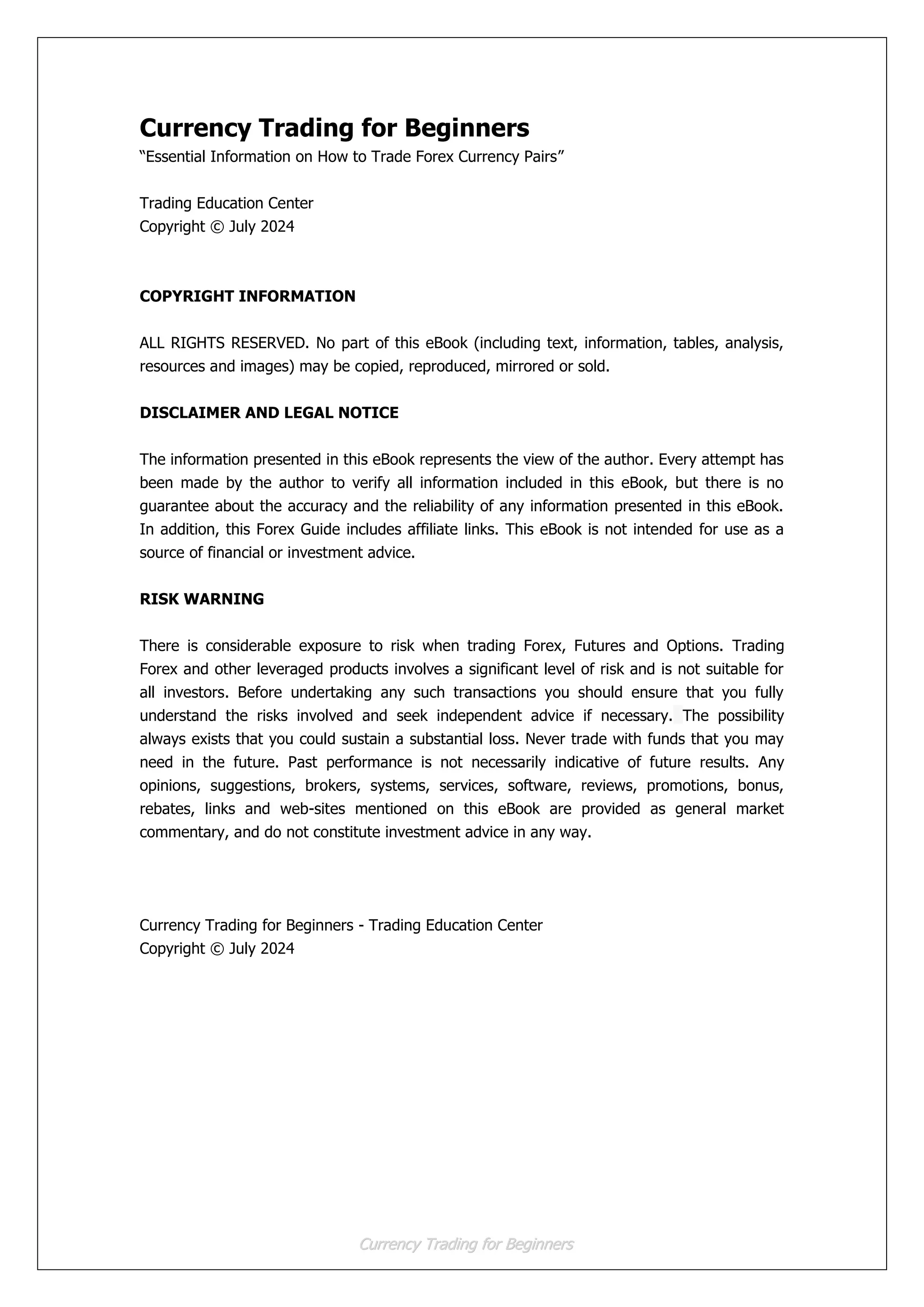 Currency Trading for Beginners -Essential Information on How to Trade ...