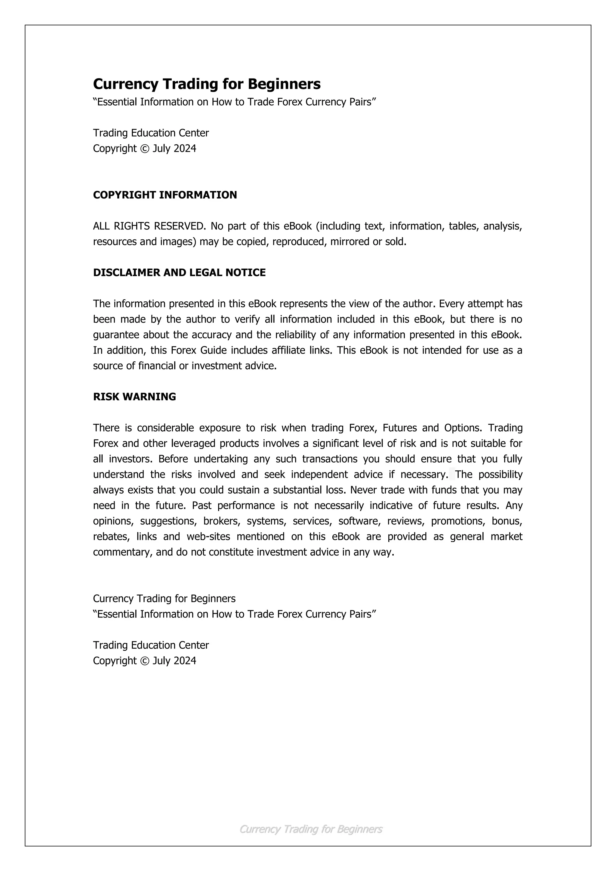 Currency Trading for Beginners -Essential Information on How to Trade ...