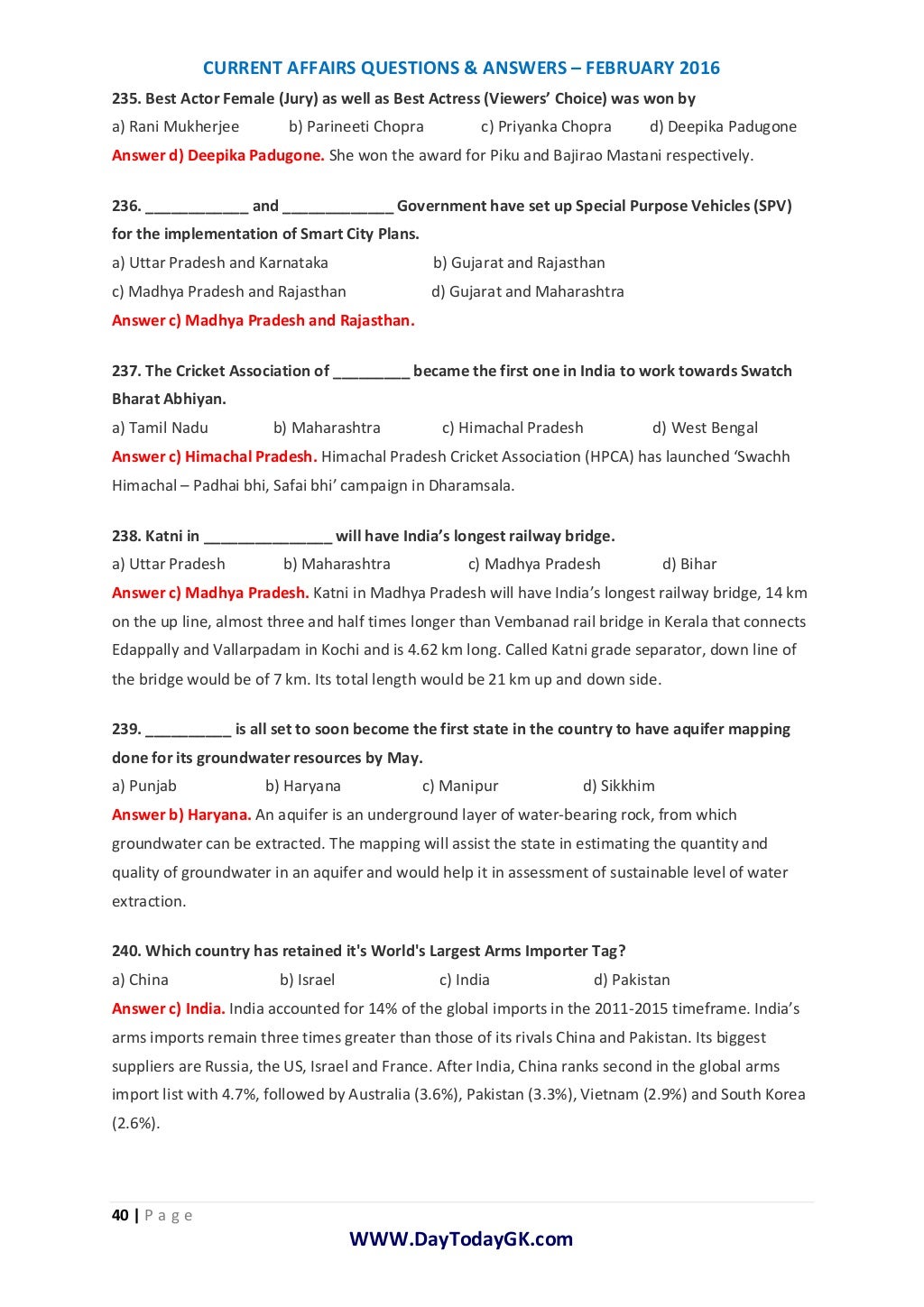 Current Affairs Current Affairs Questions Answers February PDF current-affairs-current-affairs-questions-answers-february-pdf