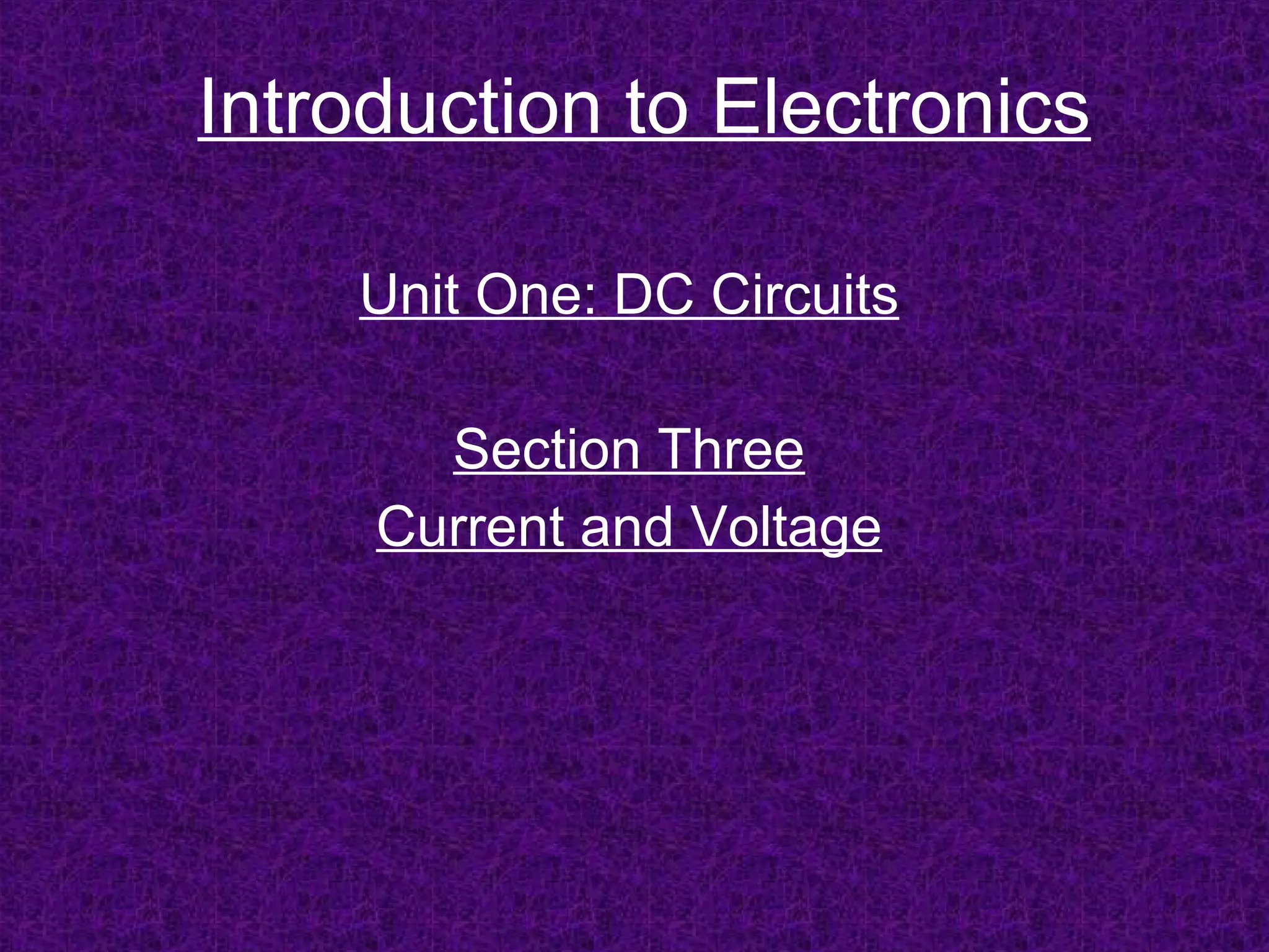 Current And Voltages | PPT