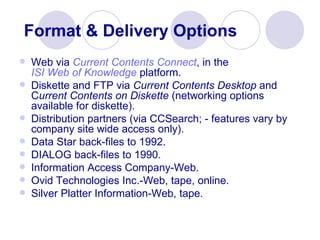 Current Contents | PPT