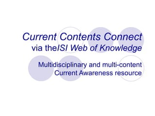 Current Contents | PPT