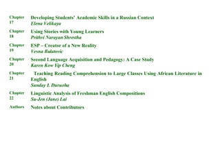 Current Developments in English for Academic Specific and Occupational ...