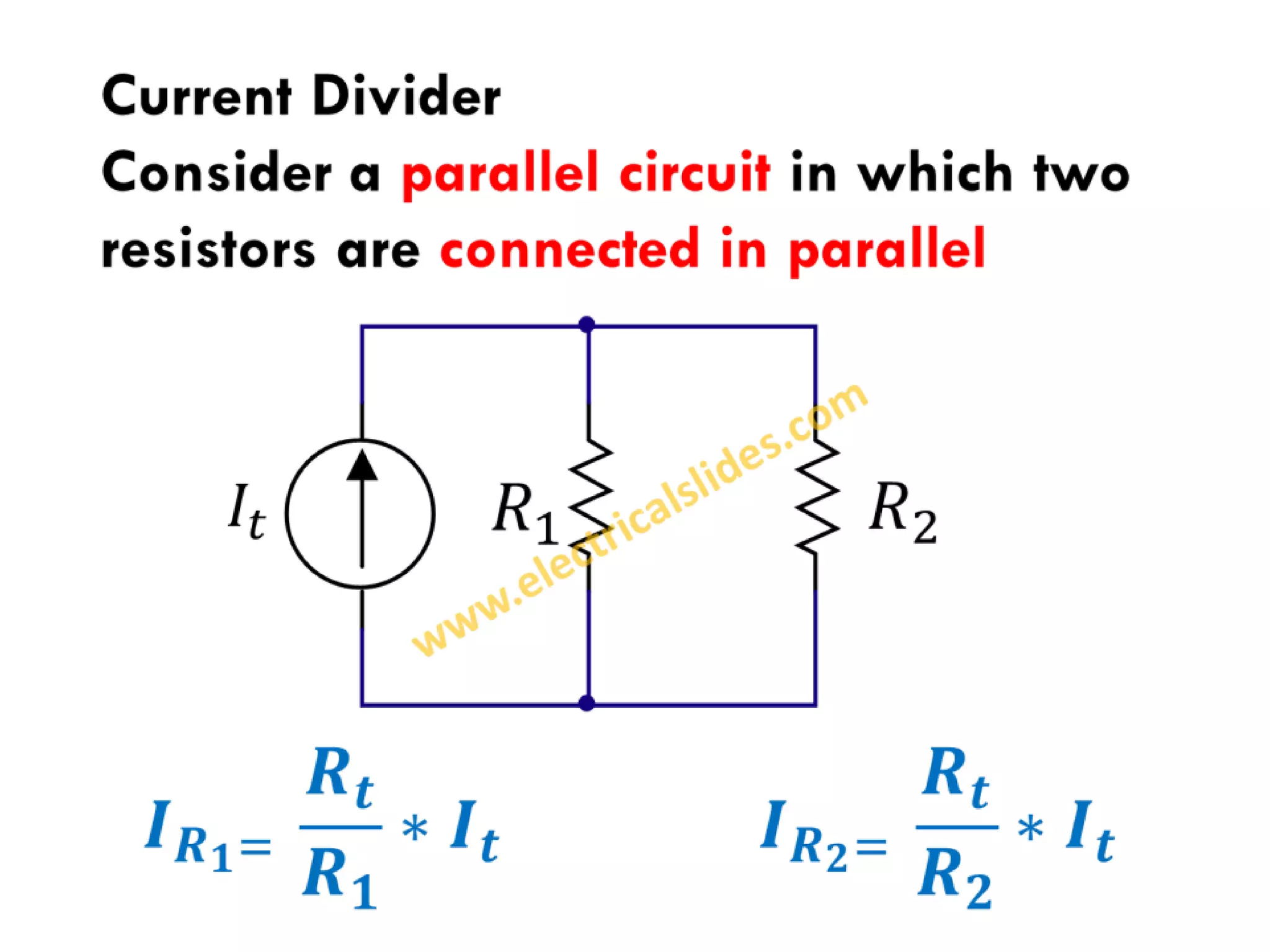 Current Divider Lecture with Formulas and Examples | PPT