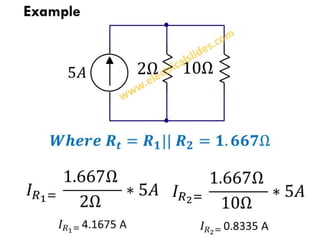 Current Divider Lecture with Formulas and Examples | PPT
