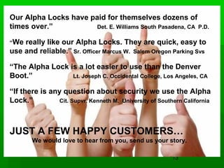 The Alpha Lock Wheel Lock For Vehicle Security, Heavy Equipment ...