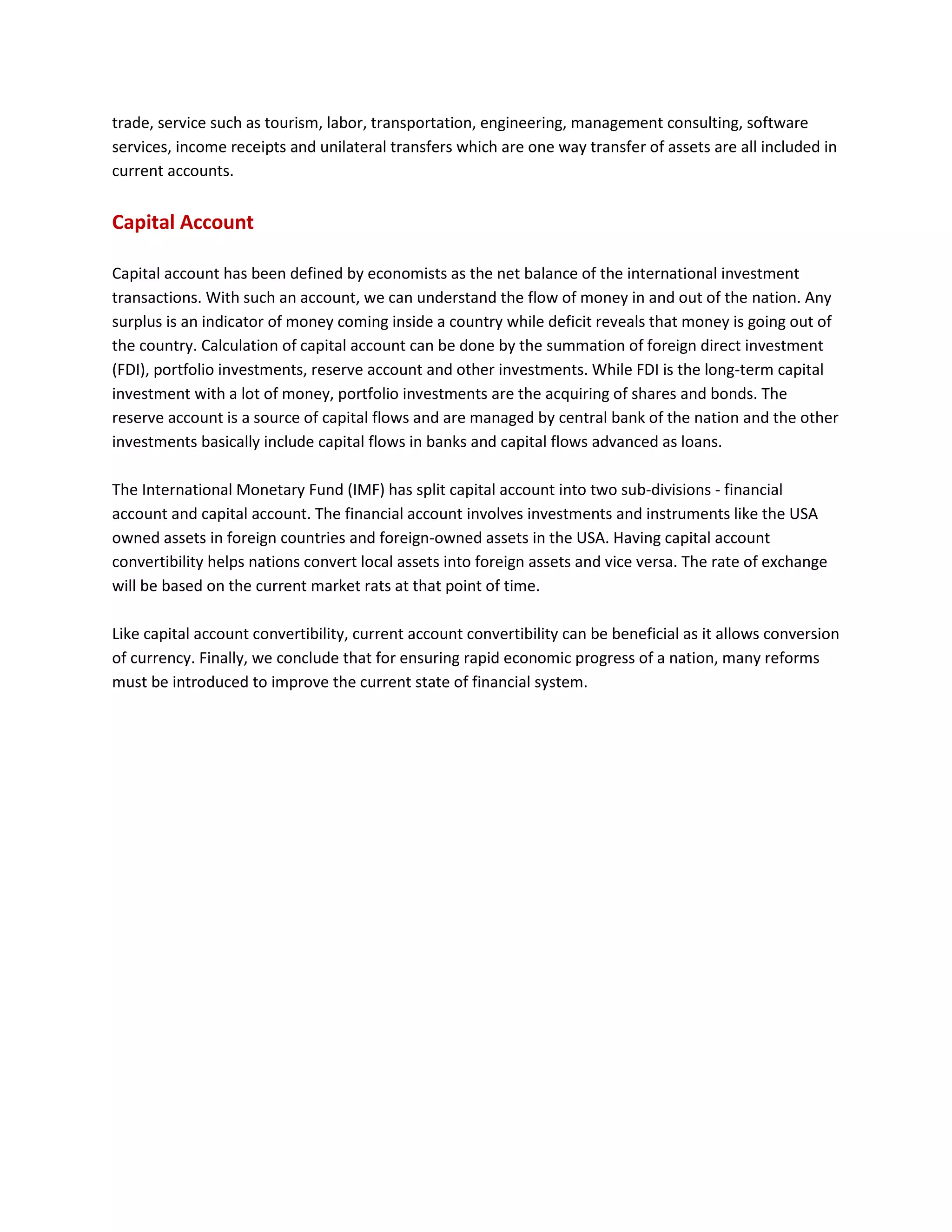 Current account vs capital account | DOCX