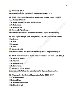 Current Affairs Worksheet for Students for Competitive Exams | PDF