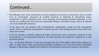 Current and emerging issues in the environment | PPTX