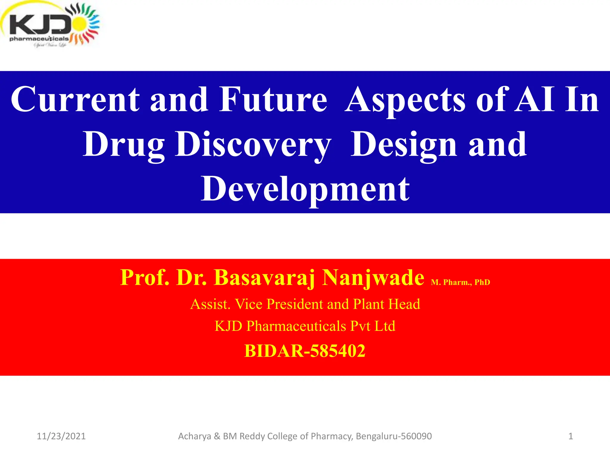 Current and Future Aspects of AI In Drug Discovery Design and ...
