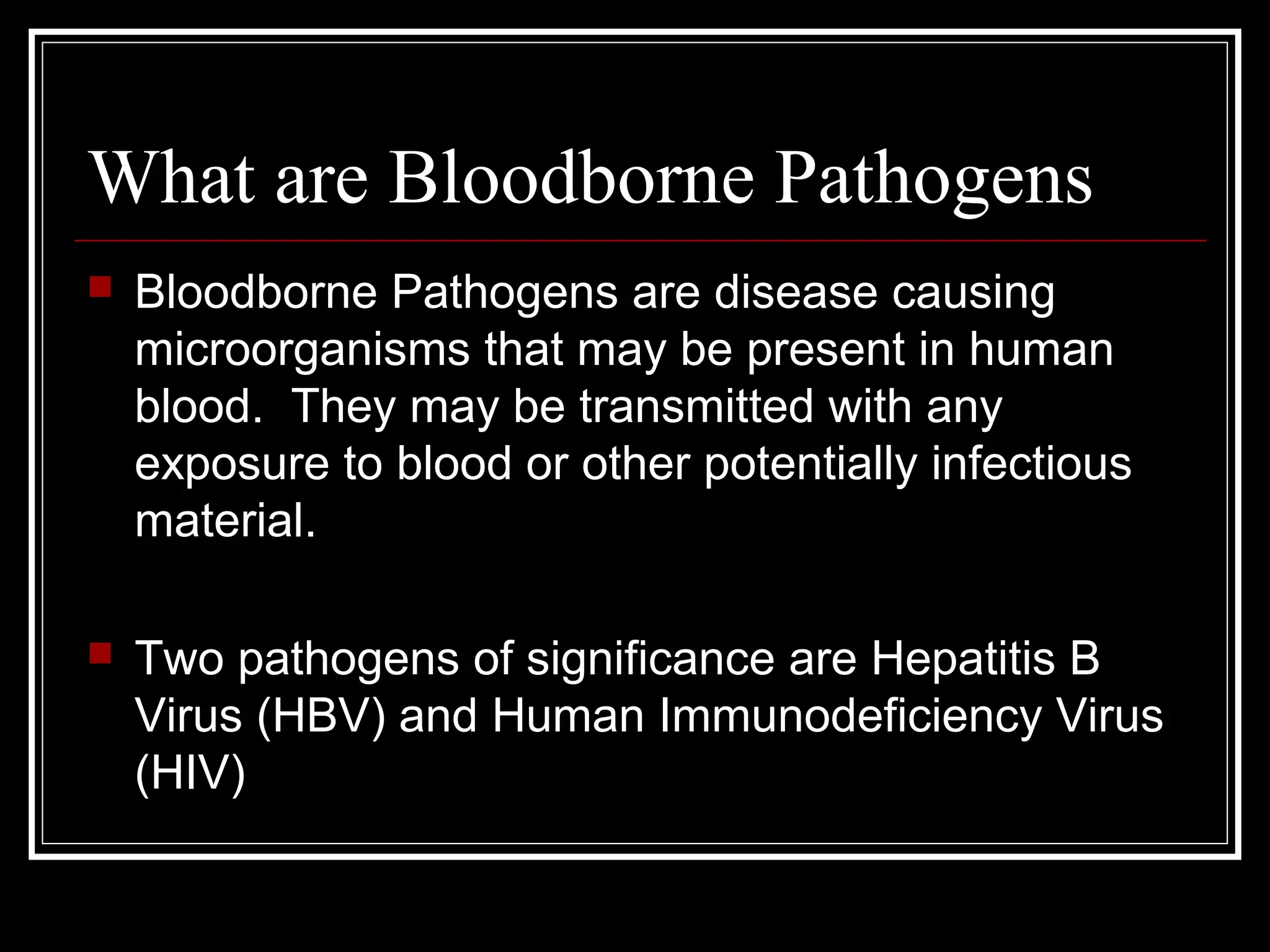 Bloodborne Pathogens Training | PPT