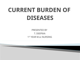 CURRENT BURDEN OF DISEASE.pptx M.sc Nursing | PPTX
