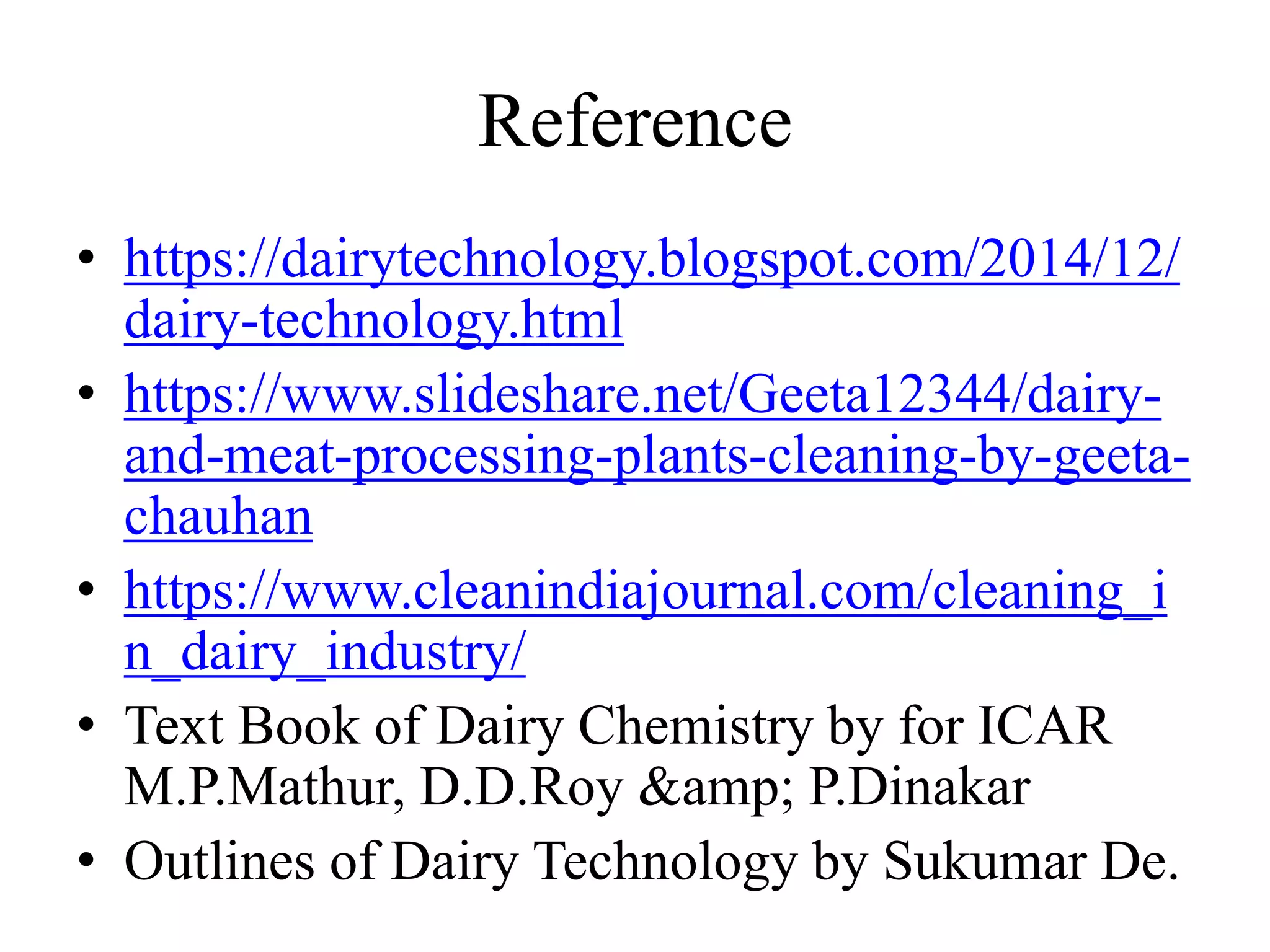 Current cleaning techniques in dairy processing industry | PPTX
