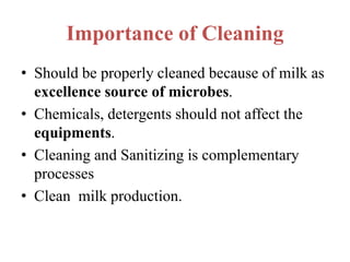 Current cleaning techniques in dairy processing industry | PPTX