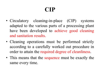 Current cleaning techniques in dairy processing industry | PPTX