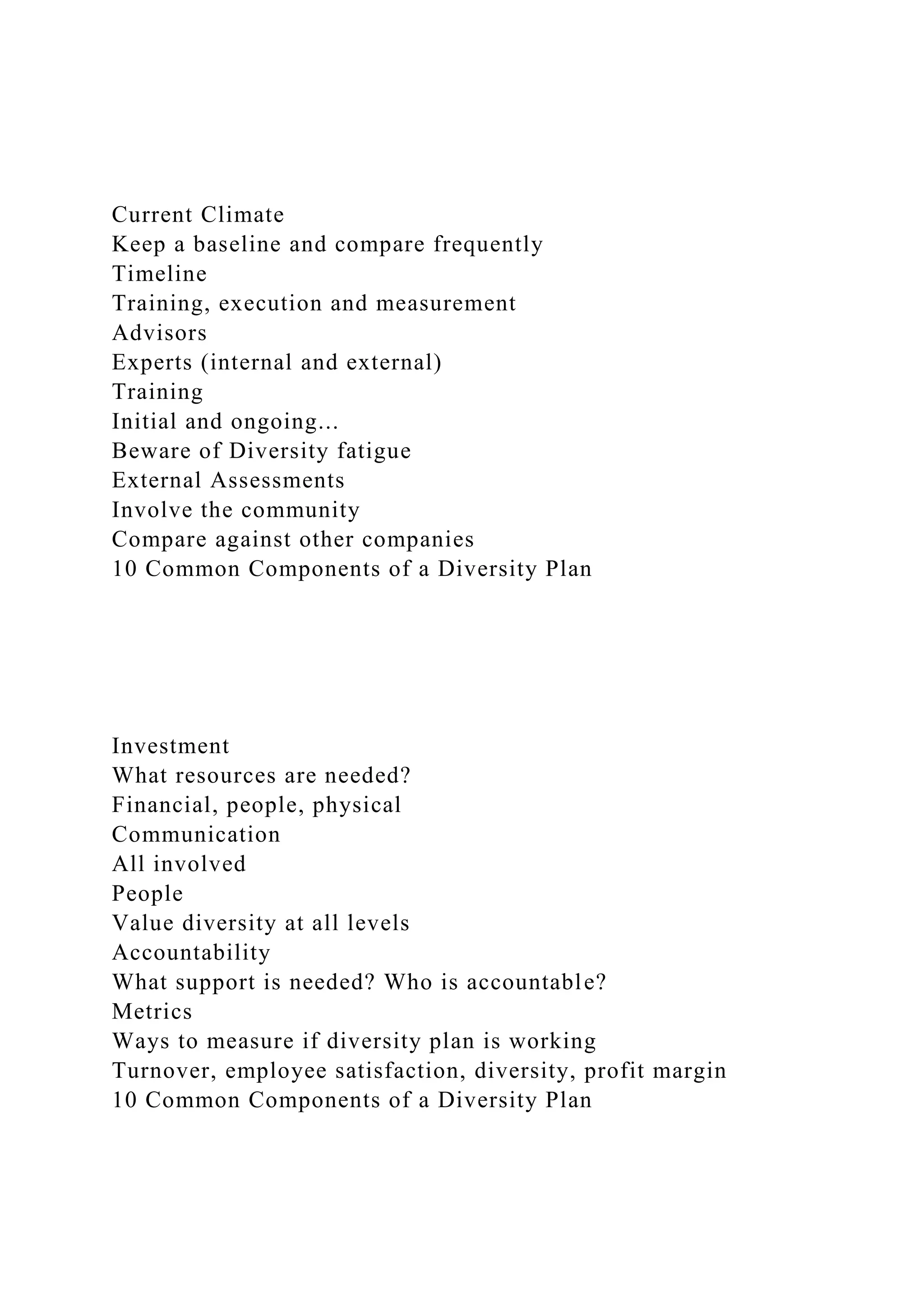 Current ClimateKeep a baseline and compare frequentlyTimelin.docx