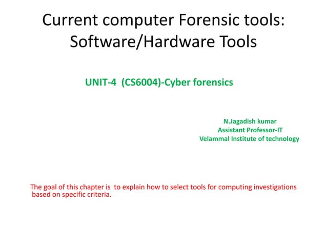 computer forensic tools-Hardware & Software tools | PPTX | Operating Systems | Computer Software ...