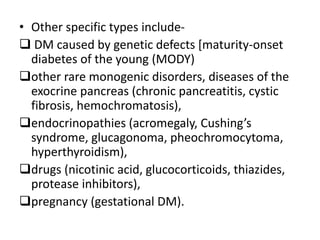 Current concept in the development of diabetes and its classification | PPT