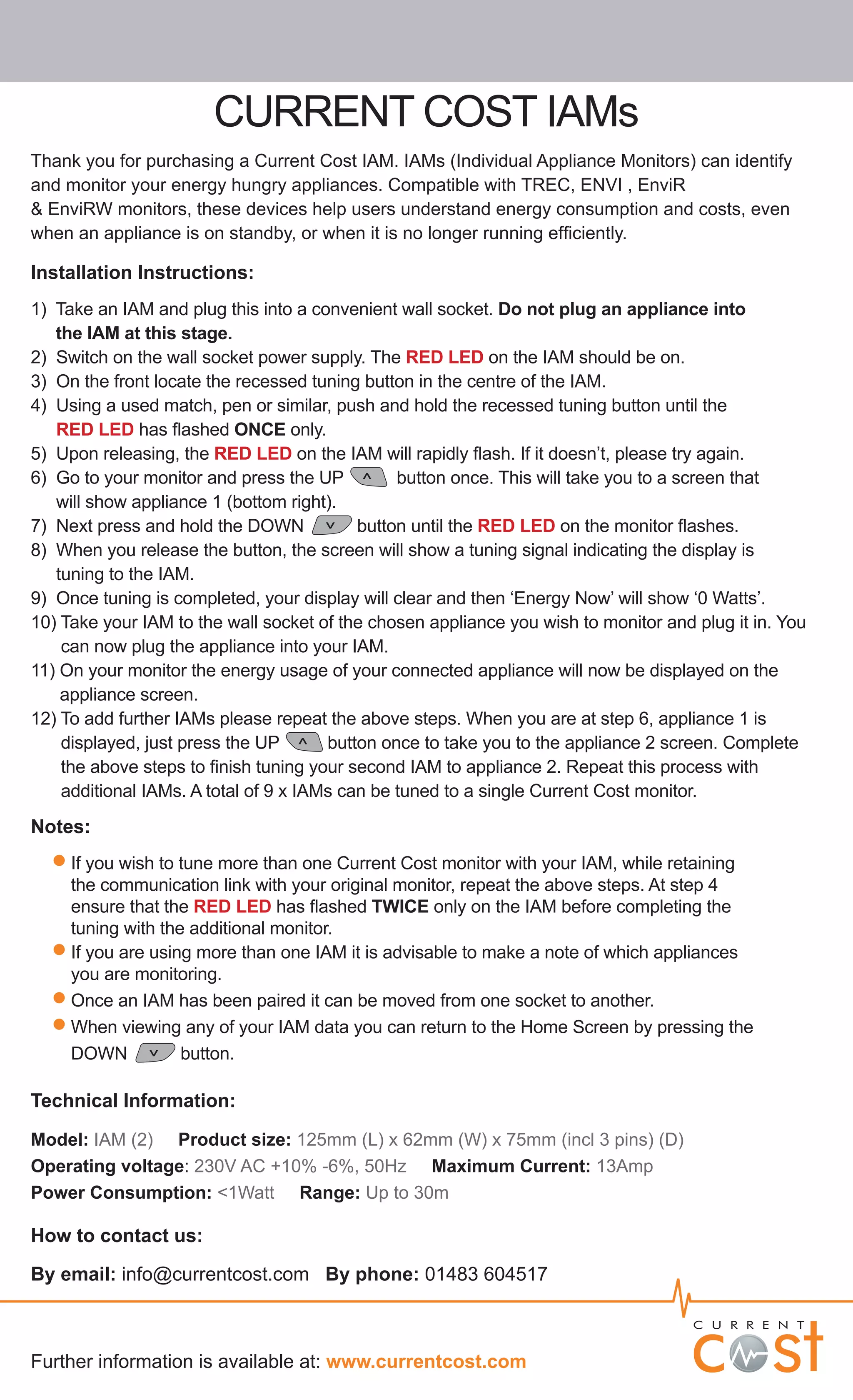 Current cost iam datasheet | PDF