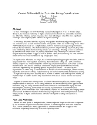 Current differential line protection setting considerations | PDF ...