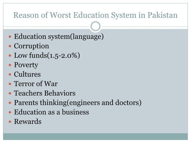 Current education system in pakistan | PPT