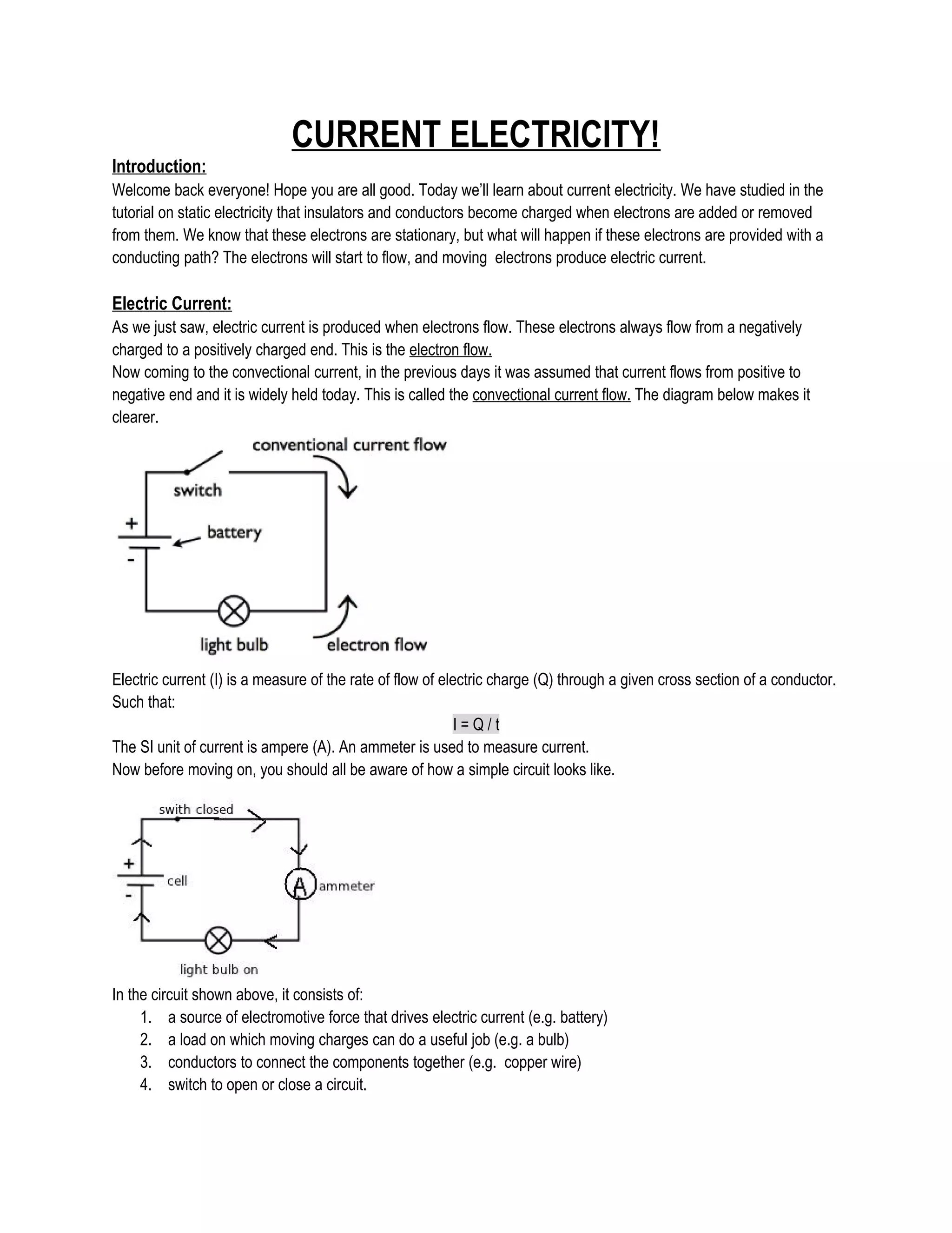 Current electricity | PDF