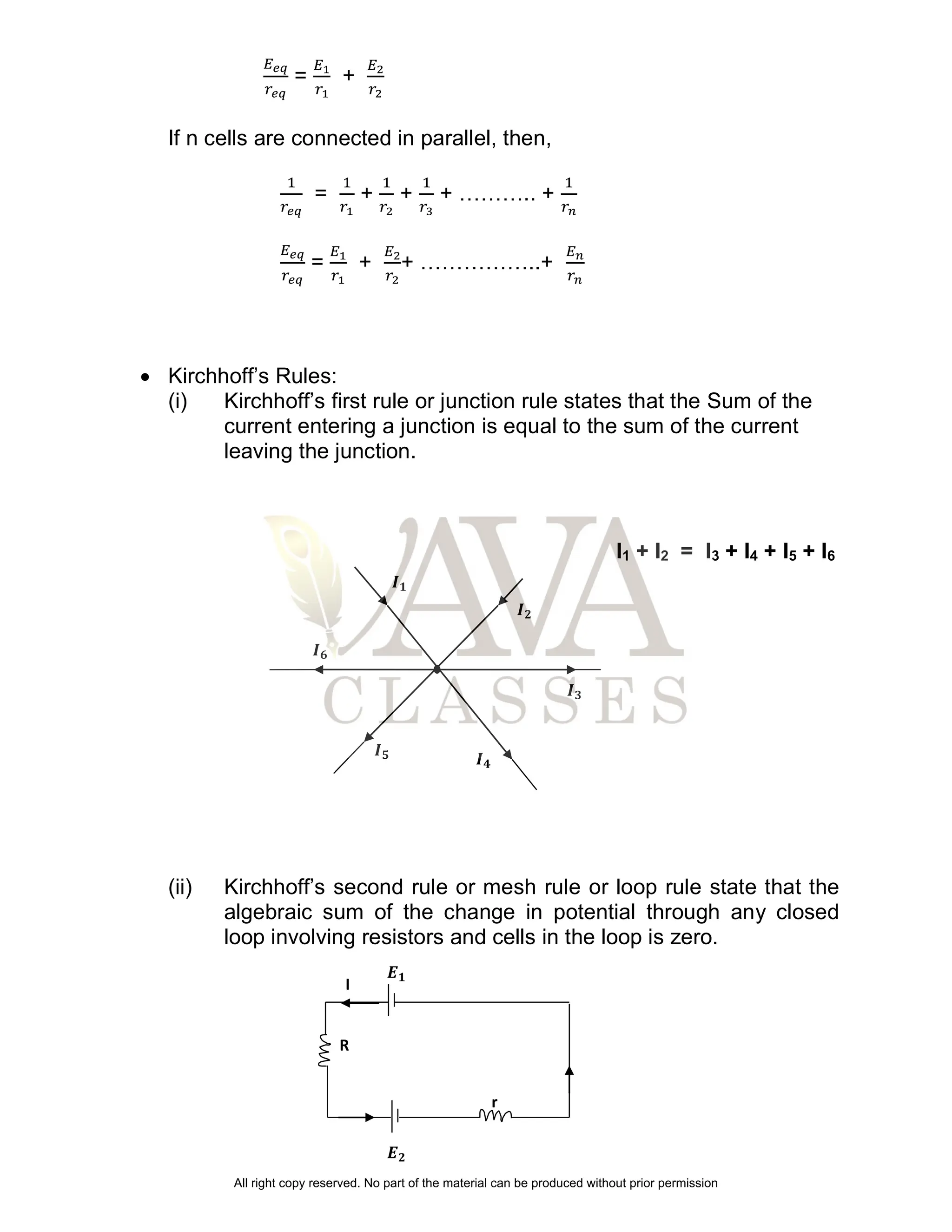 Physics Class 12 Current Electricity Study material pdf download | PDF ...