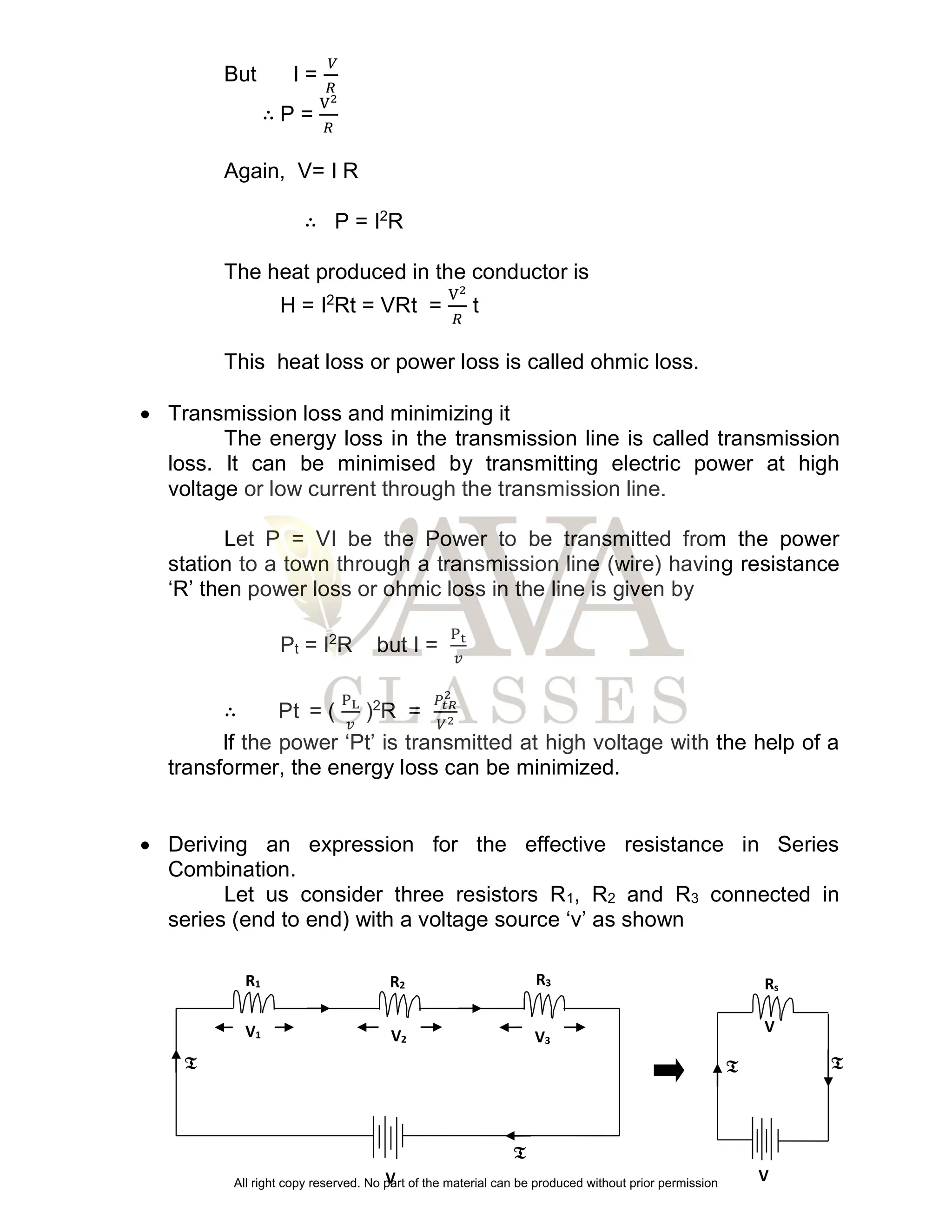 Physics Class 12 Current Electricity Study material pdf download | PDF ...