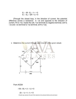 Physics Class 12 Current Electricity Study material pdf download | PDF