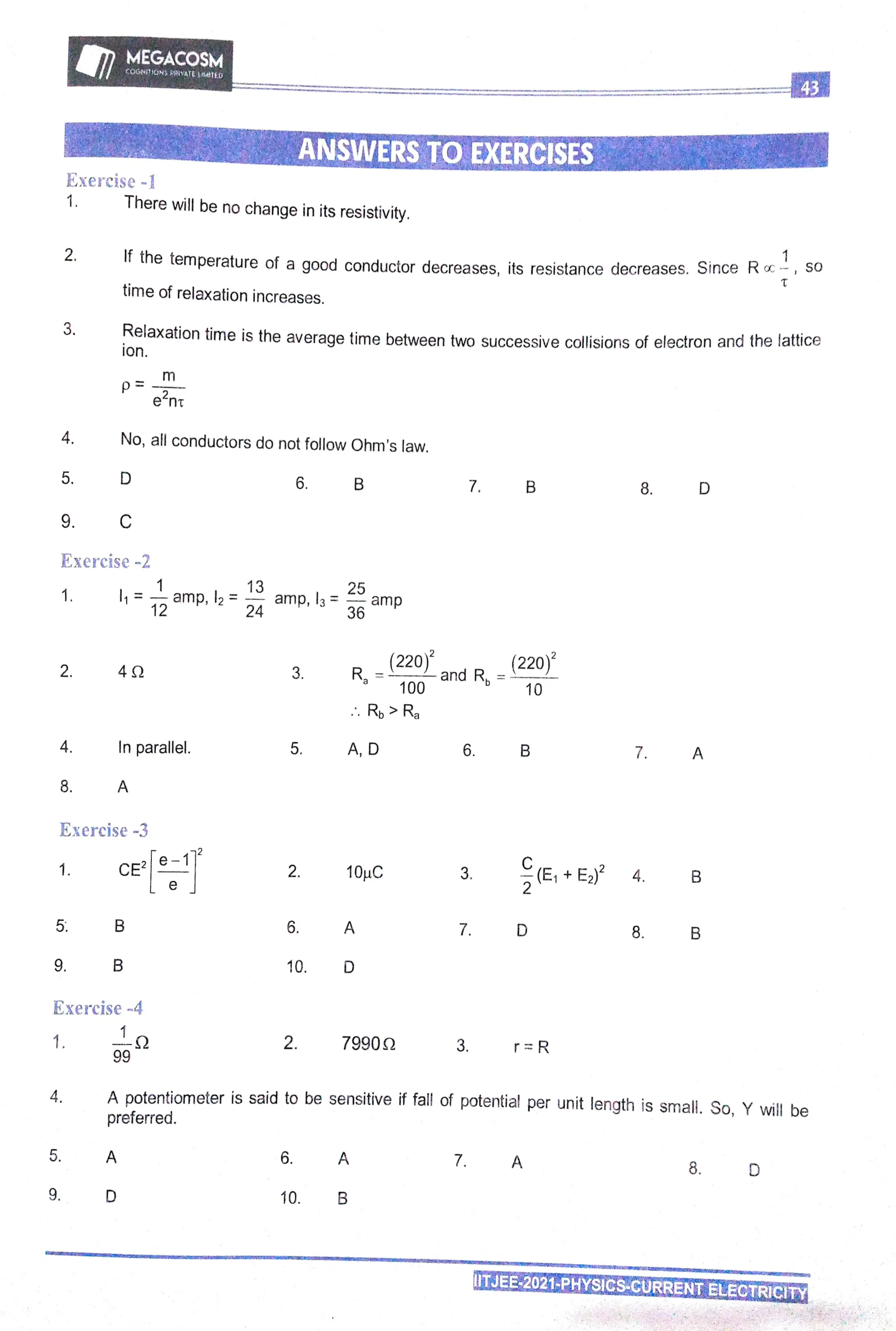 Current electricity . Module of FIITJEE and PDF of past year JEE ...