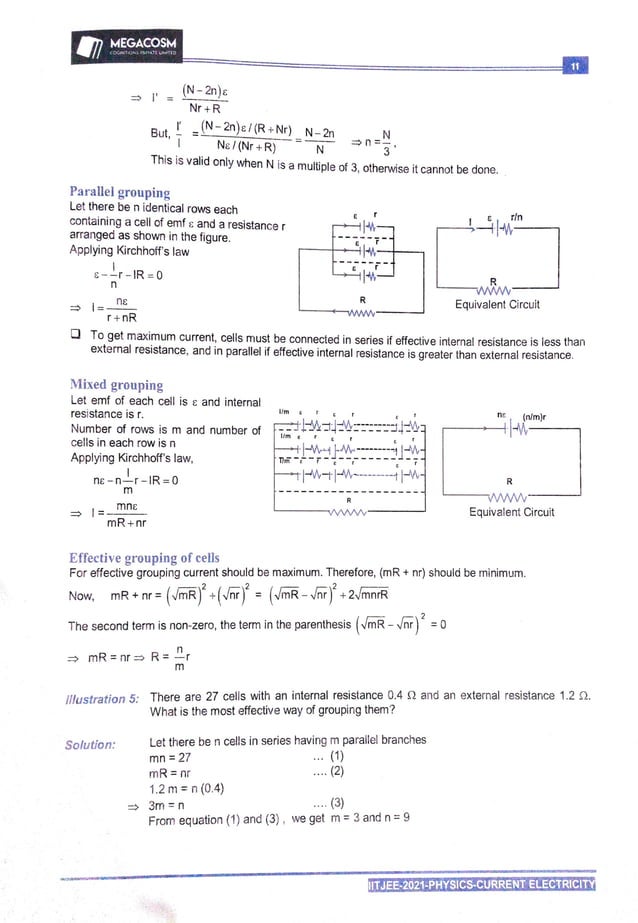 Current electricity . Module of FIITJEE and PDF of past year JEE ...