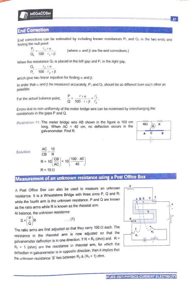 Current electricity . Module of FIITJEE and PDF of past year JEE ...