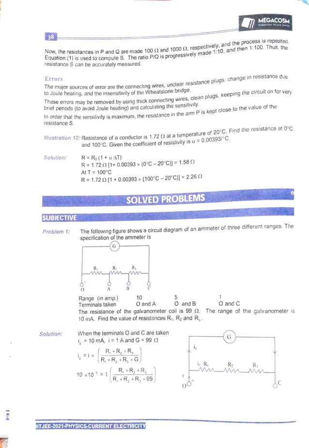 Current electricity . Module of FIITJEE and PDF of past year JEE ...