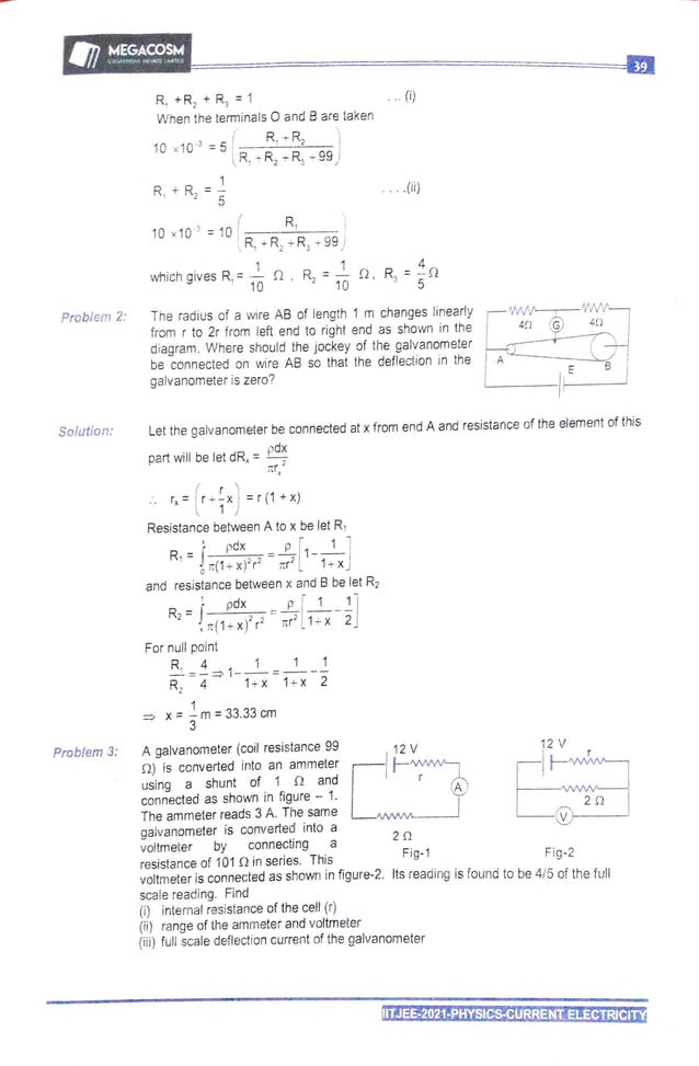 Current electricity . Module of FIITJEE and PDF of past year JEE ...