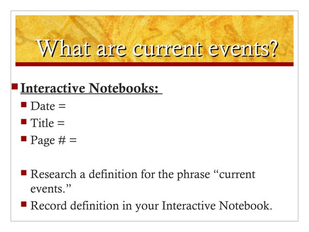 Current events introduction | PPT