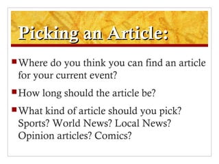 Current events introduction | PPT