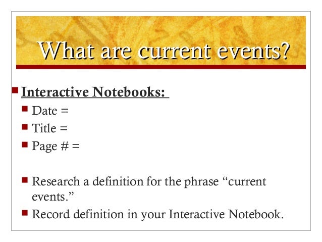 Current events introduction