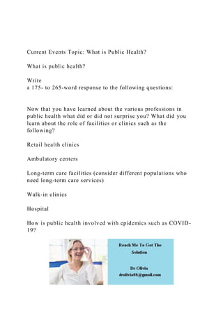 Current Events Topic What is Public HealthWhat is public h.docx