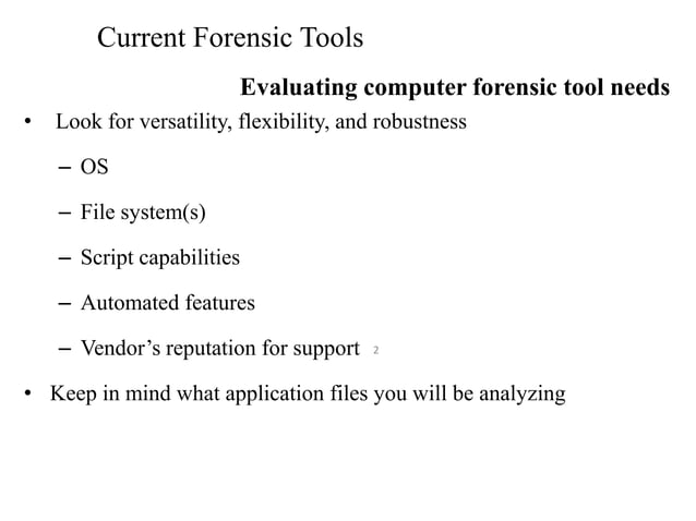 Current Forensic Tools Ppt