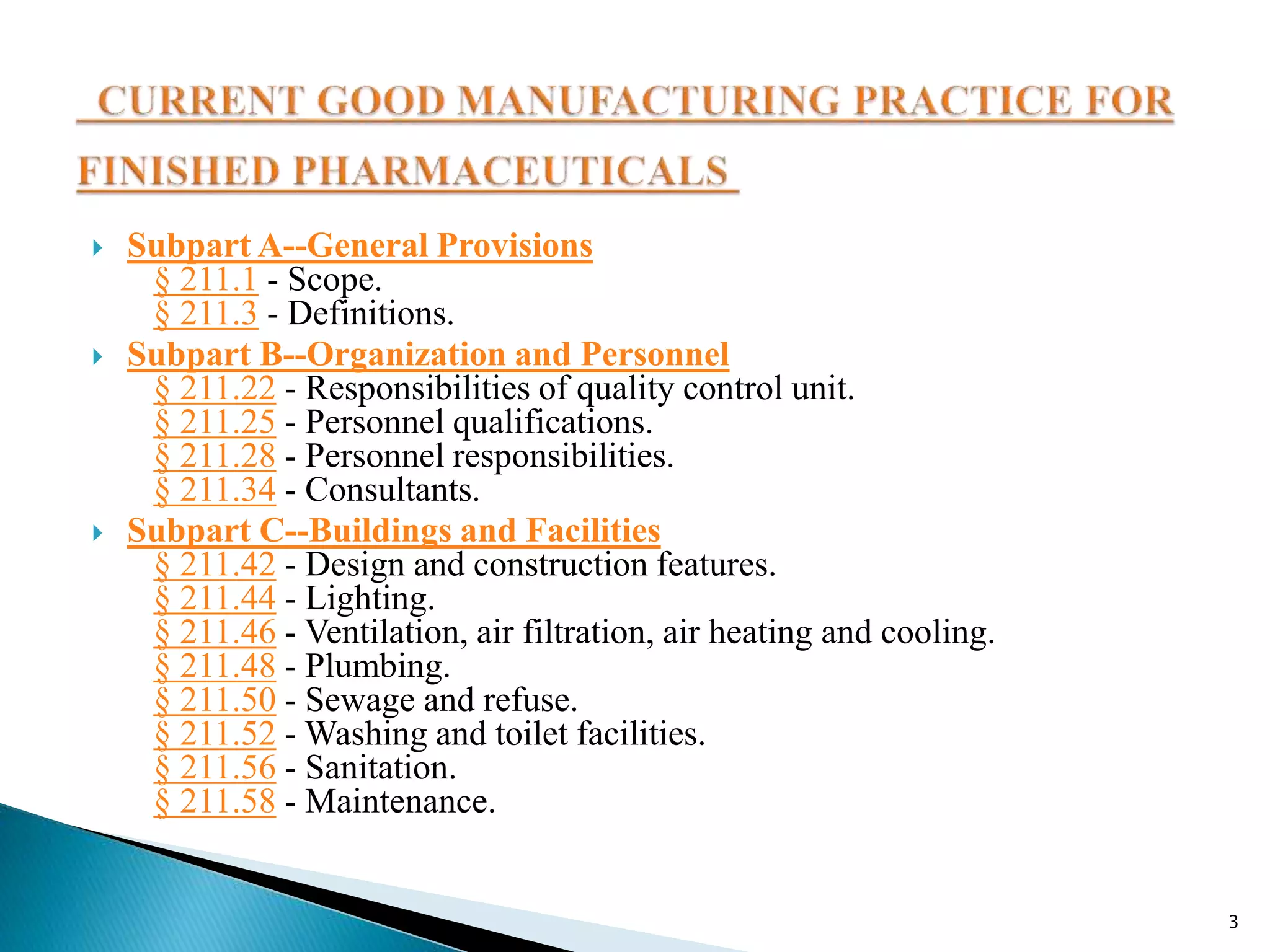Current good manufacturing practice | PPTX