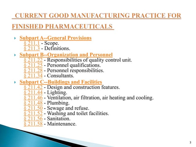 Current good manufacturing practice | PPTX
