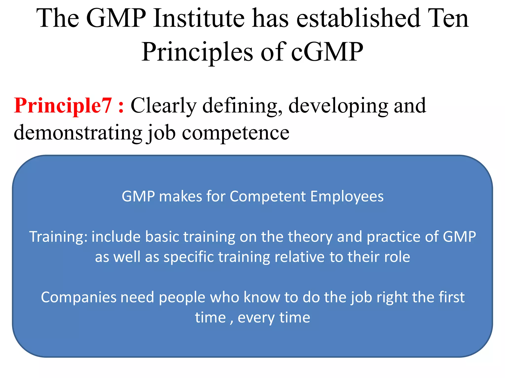 Current good manufacturing practices and current good compounding | PDF